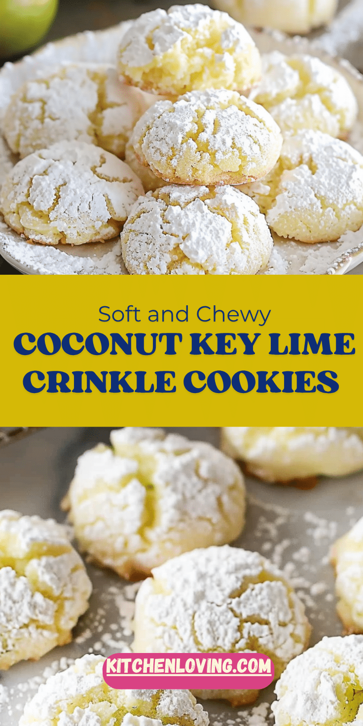 Coconut Key Lime Crinkle Cookies | Kitchen Loving