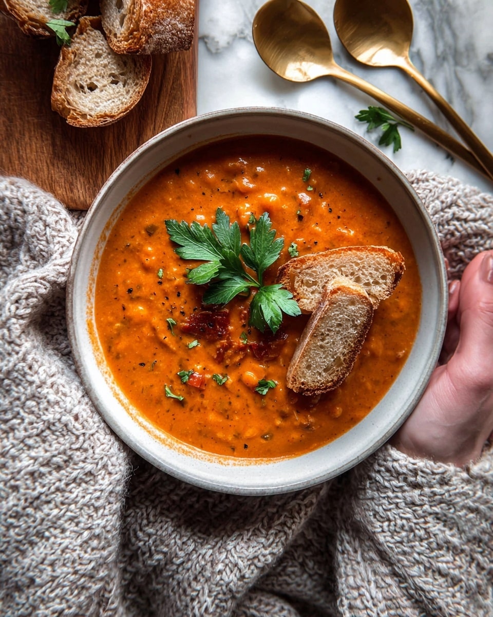 Creamy Lentil Sun-dried Tomato Soup – Cozy & Flavorful