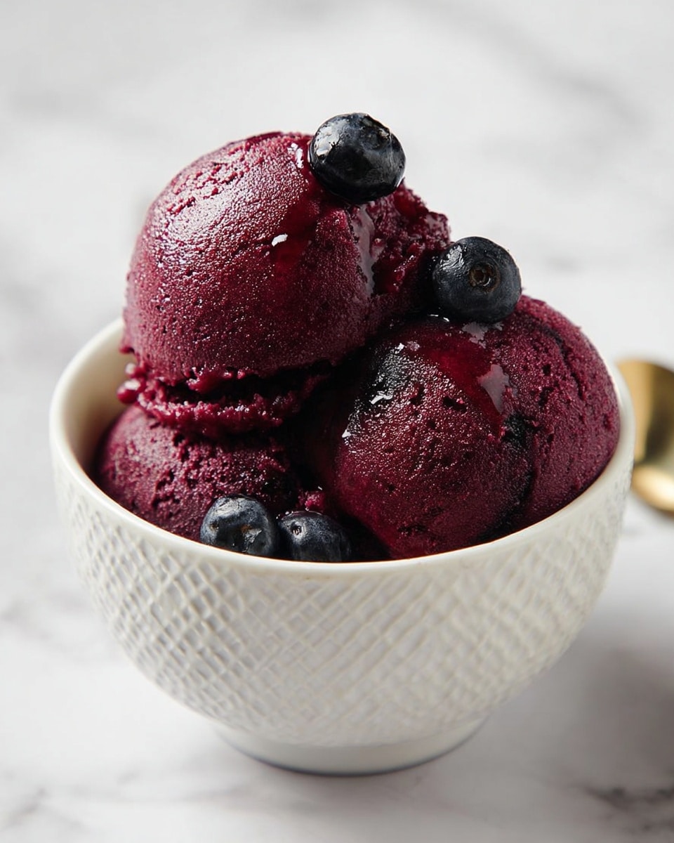 No Churn Blueberry Lemon Sorbet: Refreshing Summer Frozen Treat
