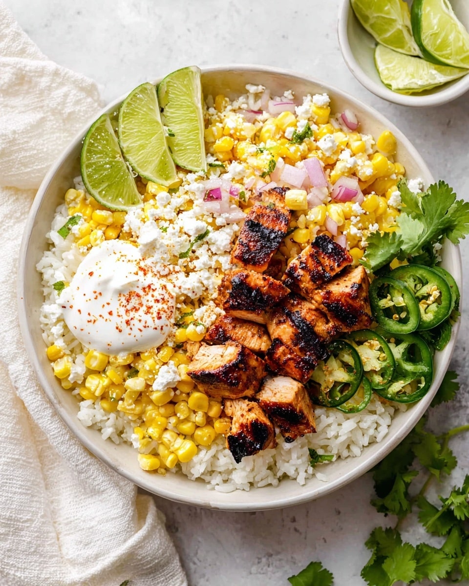 Mexican Street Corn Chicken Rice Bowl – Flavorful & Easy