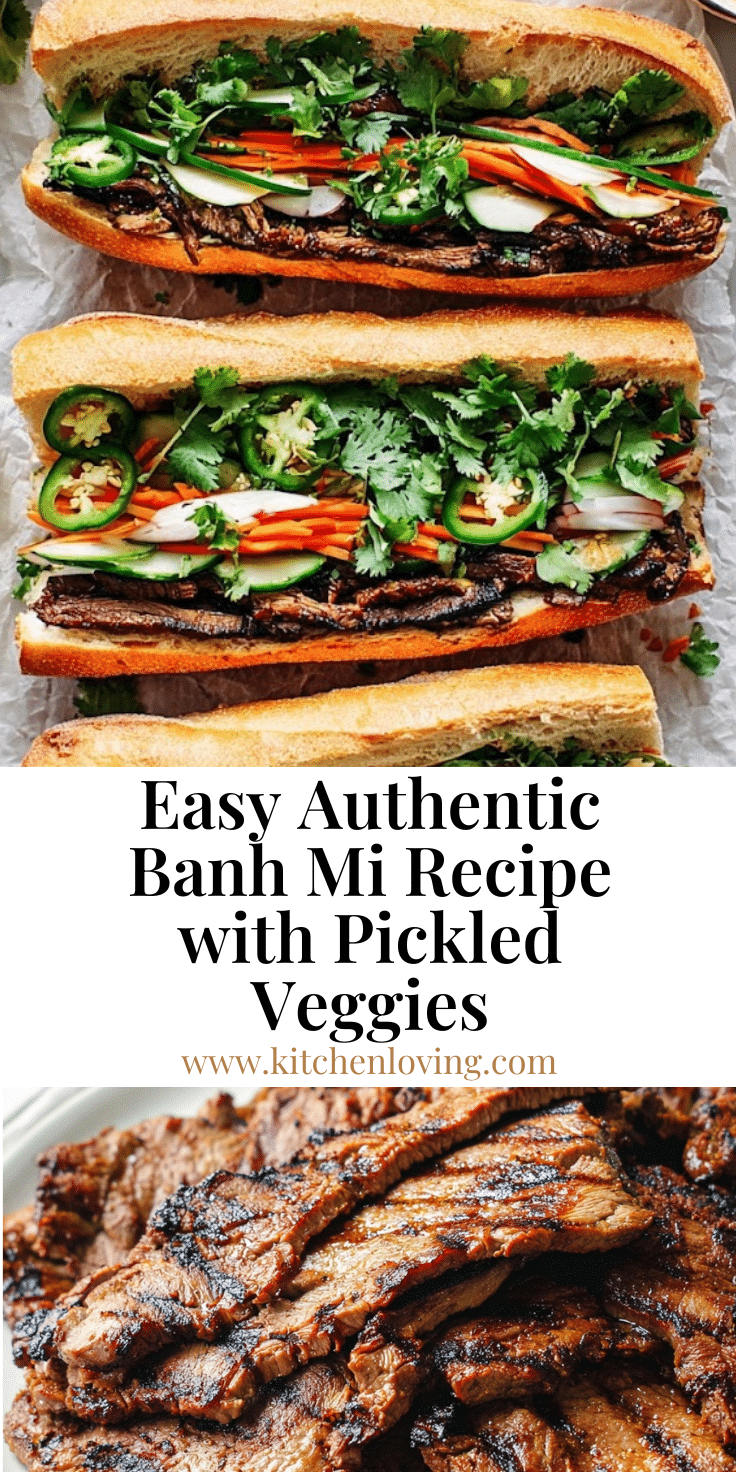 Vietnamese Pork Bànch Mi Sandwich with Fresh Herbs & Pickled Veggies